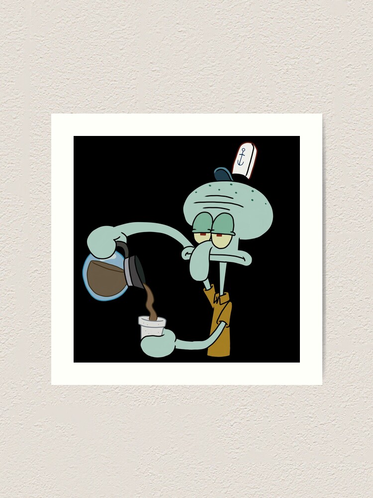 "Squidward (and his coffee) " Art Print for Sale by Siani182 | Redbubble