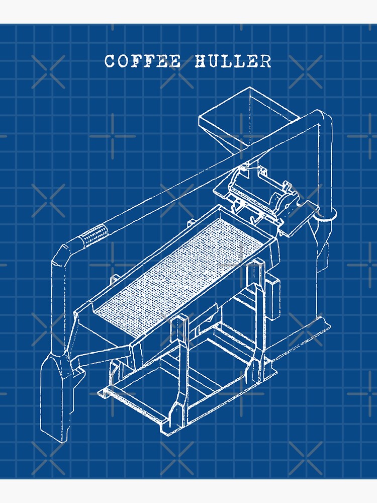 "Coffee Huller Technical Drawing Patent Blueprint" Sticker for Sale by ...