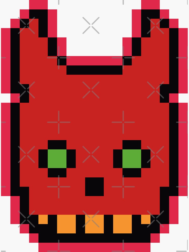 "Red Pixel Art Nerd Cat" Sticker for Sale by LizardGlow | Redbubble