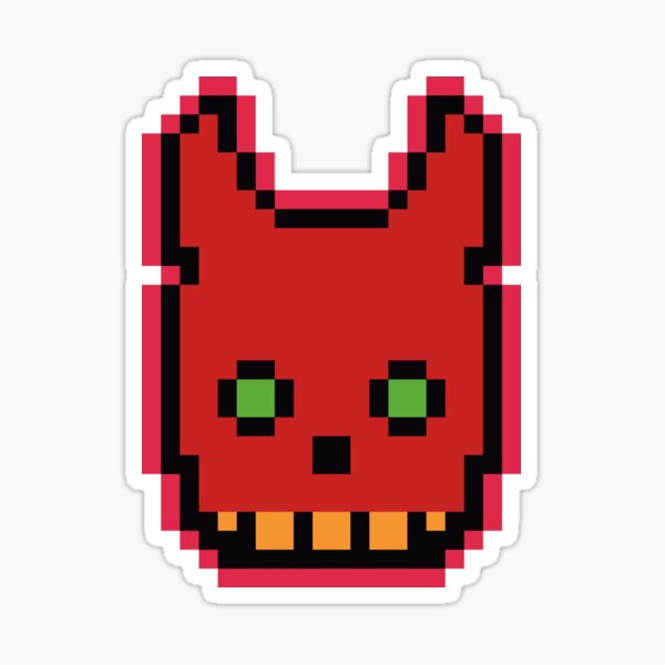 "Red Pixel Art Nerd Cat" Sticker for Sale by LizardGlow | Redbubble