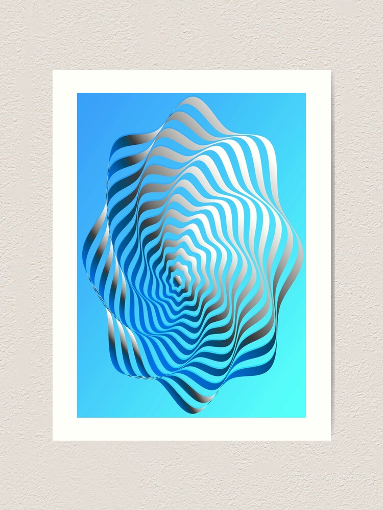 "Blue Op Art Illusion" Art Print for Sale by dl0521 | Redbubble