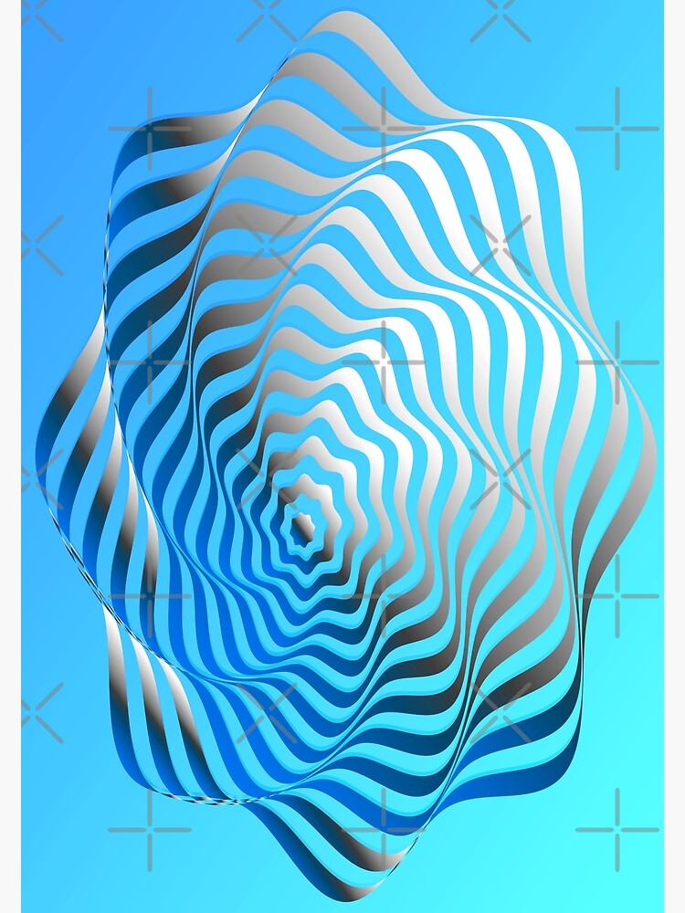 "Blue Op Art Illusion" Art Print for Sale by dl0521 | Redbubble