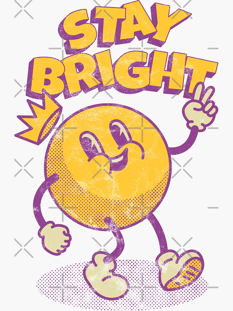 "Sun - Stay Bright 2 | Positive Vintage Sun | Keep Glowing" Sticker for ...