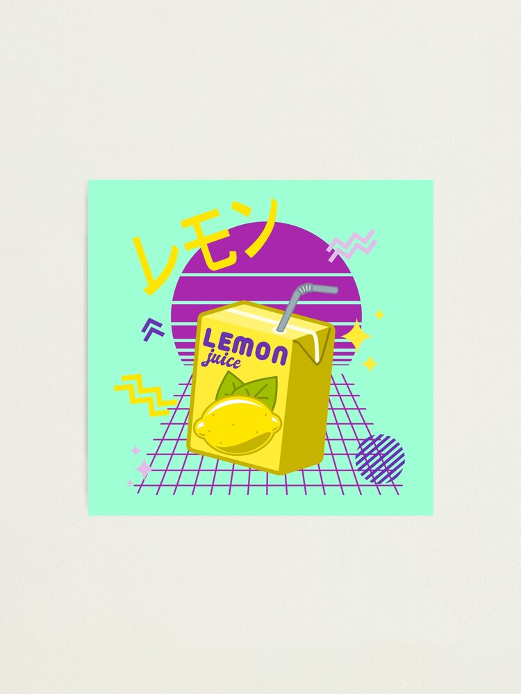 "90s Japanese Kawaii Lemon Juice Box" Photographic Print for Sale by ...