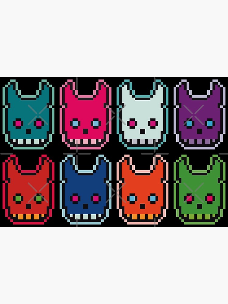 "Pixel Art Nerd Cats Retro Game Art Pattern" Art Print by LizardGlow ...