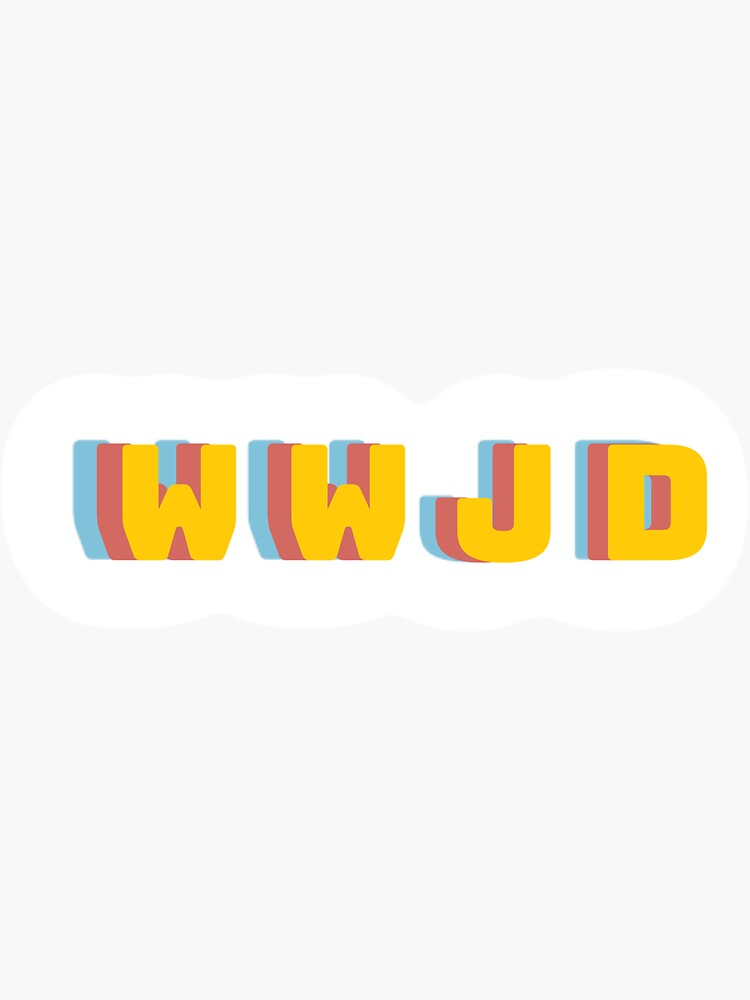 "WWJD" Sticker by apple-art-shop | Redbubble