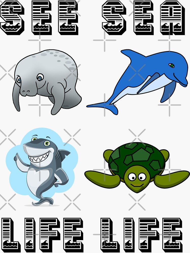 "See Sea Life Life Manatee Bottle Nose Dolphin Smiling Shark Sea Turtle ...