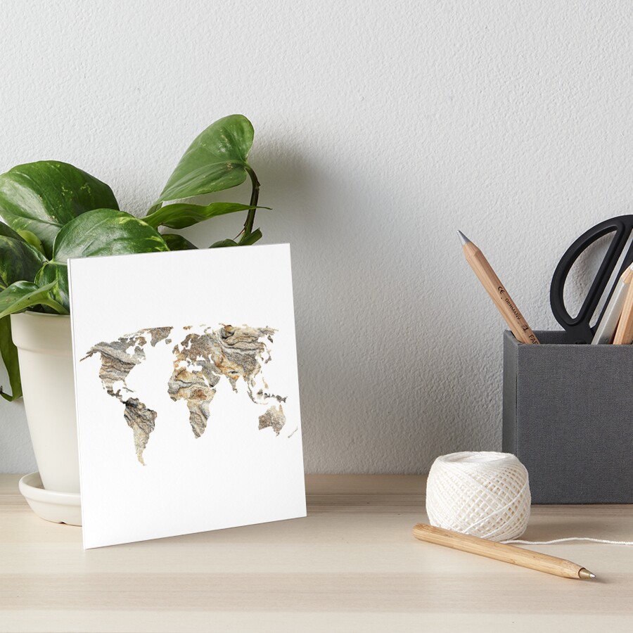 "Rustic Sandstone Marble World Map" Art Board Print by NelBo | Redbubble