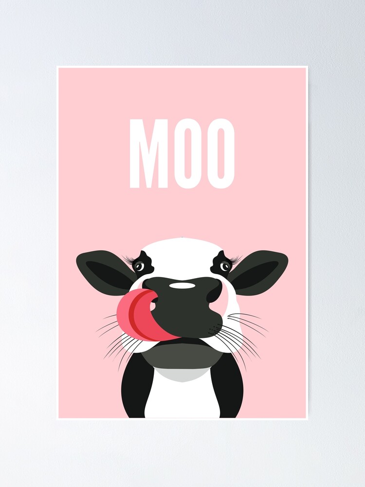 "Moo Cow Illustration" Poster by DDoodleDesigns | Redbubble