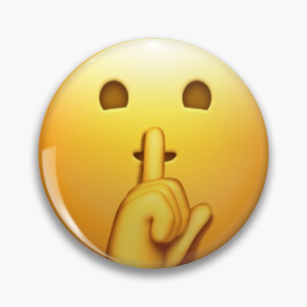 "Sus Emoji (Shushing Emoji)" Pin for Sale by Ada Nonaka | Redbubble