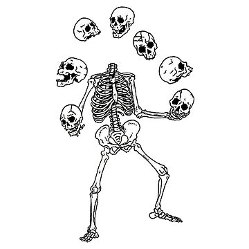 "juggling skeleton" Art Print for Sale by celestivl | Redbubble