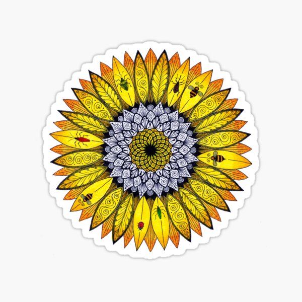 "Sunflower coloured" Sticker for Sale by suewillisdesign | Redbubble