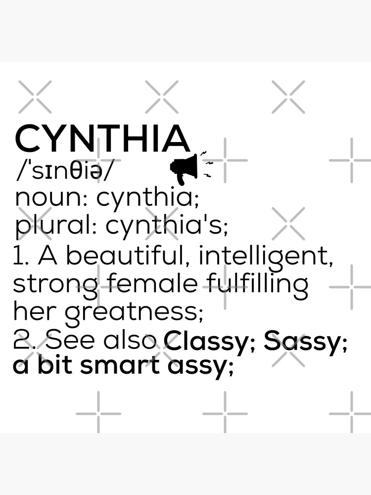 "Cynthia Name Definition" Poster for Sale by Teelogic | Redbubble
