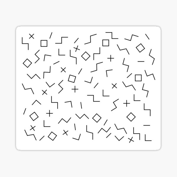 "90s Confetti Pattern Monochrome" Sticker for Sale by ArashiiGames ...