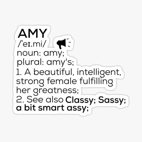 "Amy Name Definition" Sticker for Sale by Teelogic | Redbubble