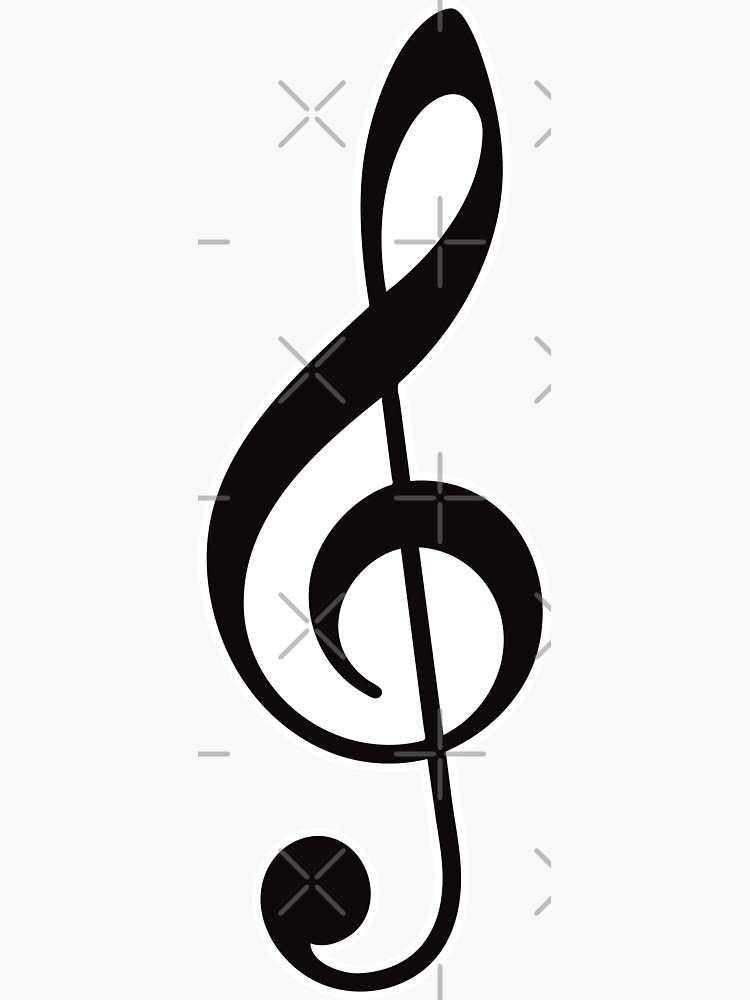 "Treble Clef - Black" Sticker for Sale by CoyGraphics | Redbubble
