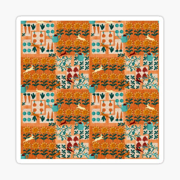 "Kitchen Garden Patchwork" Sticker for Sale by sueshormanart | Redbubble