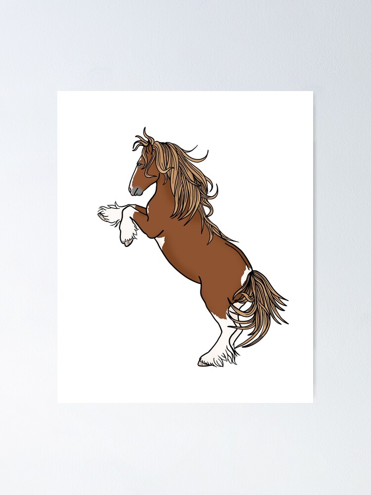 "Rearing Gypsy Vanner- Flaxen Chestnut" Poster for Sale by ...