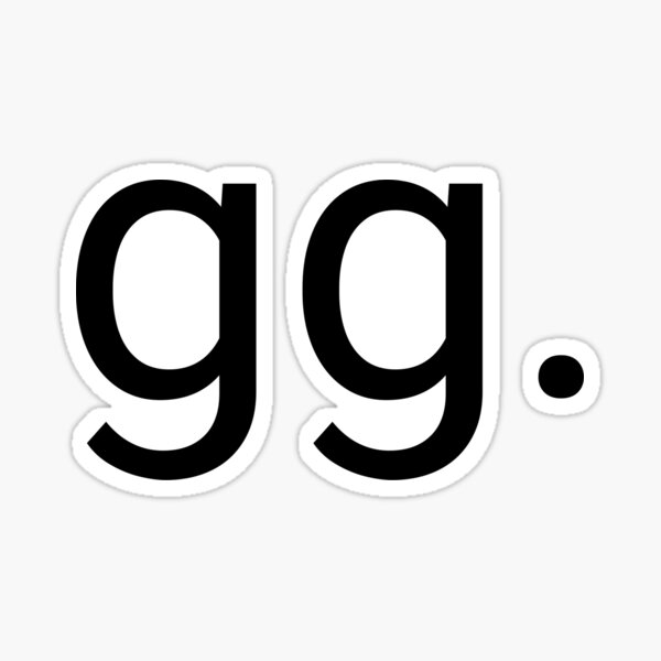"gg." Sticker for Sale by shirazzed | Redbubble