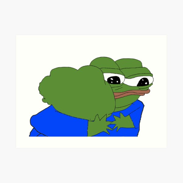 "Pepe the frog hug, meme" Art Print for Sale by Alex-62 | Redbubble