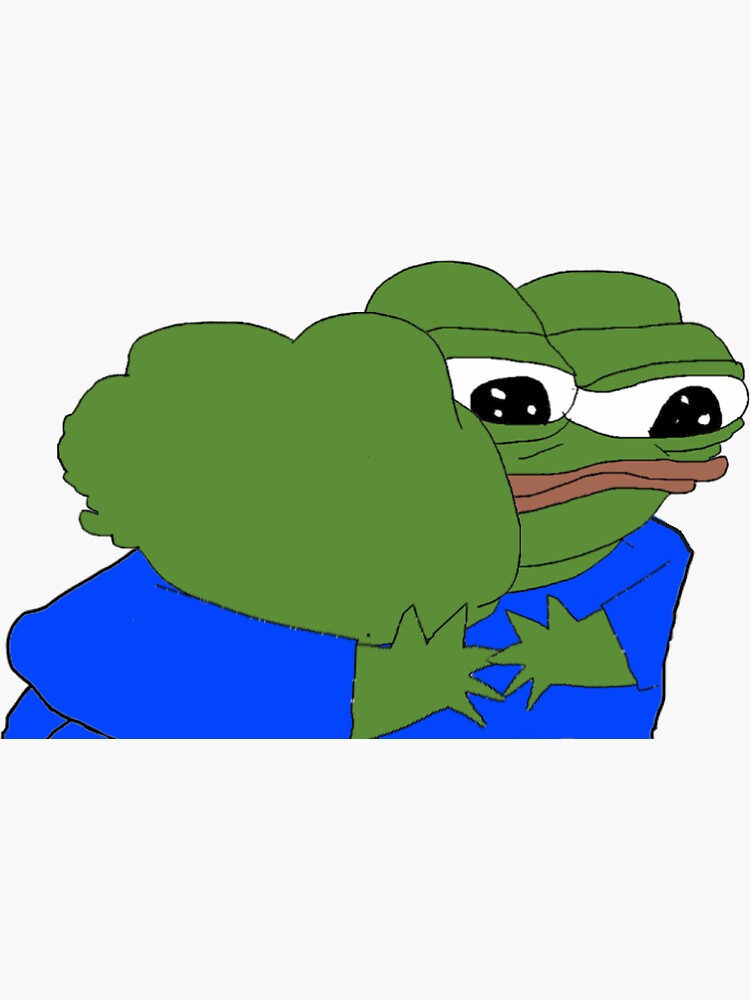 "Pepe the frog hug, meme" Sticker for Sale by Alex-62 | Redbubble