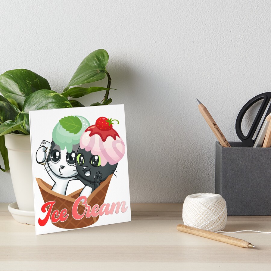 "Cute Chibi Ice Cream Cats - Summer - two cheeky cats by Cute Kawaii ...