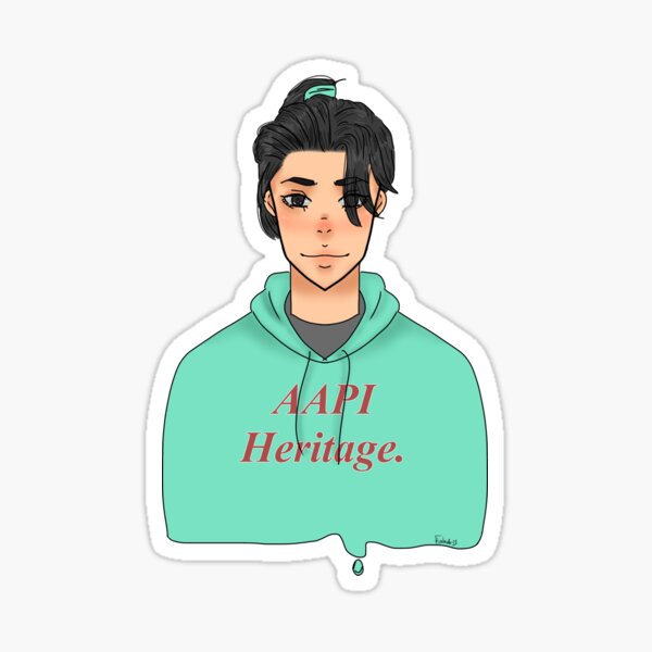 "AAPI Anime boy " Sticker for Sale by Rubys-Gold | Redbubble