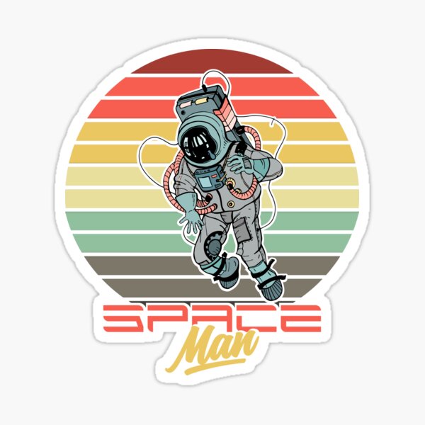 "Astronaut in Space. Spaceman. Vintage Retro" Sticker for Sale by ...