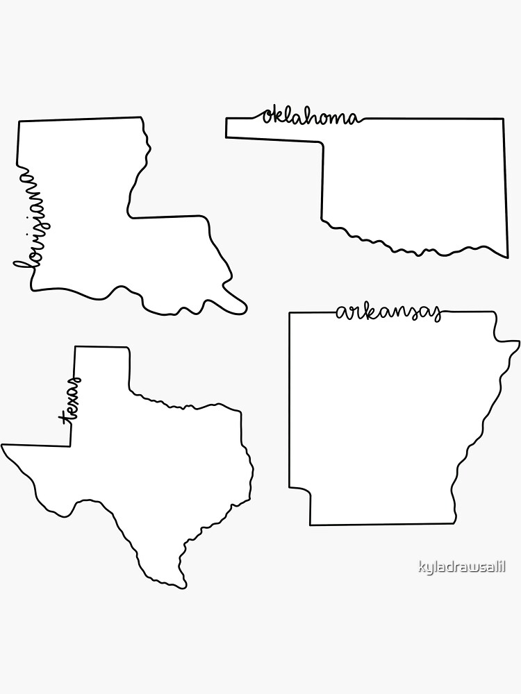 "Southern States Sticker Pack -- West South Central" Sticker by ...