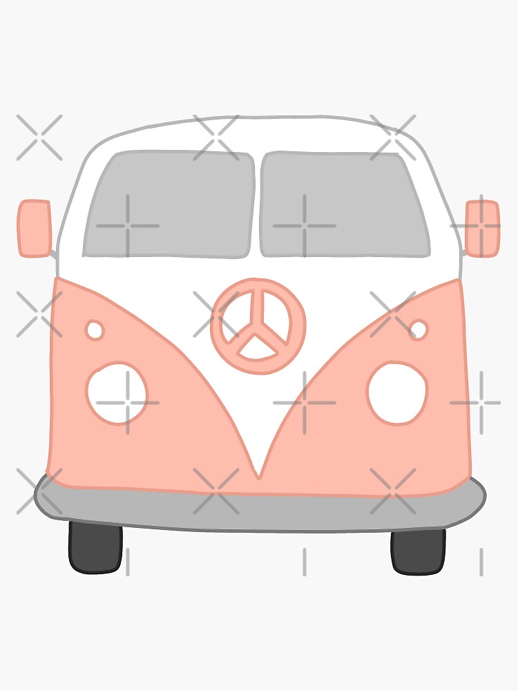 "Pink Campervan" Sticker for Sale by dancerstickers | Redbubble