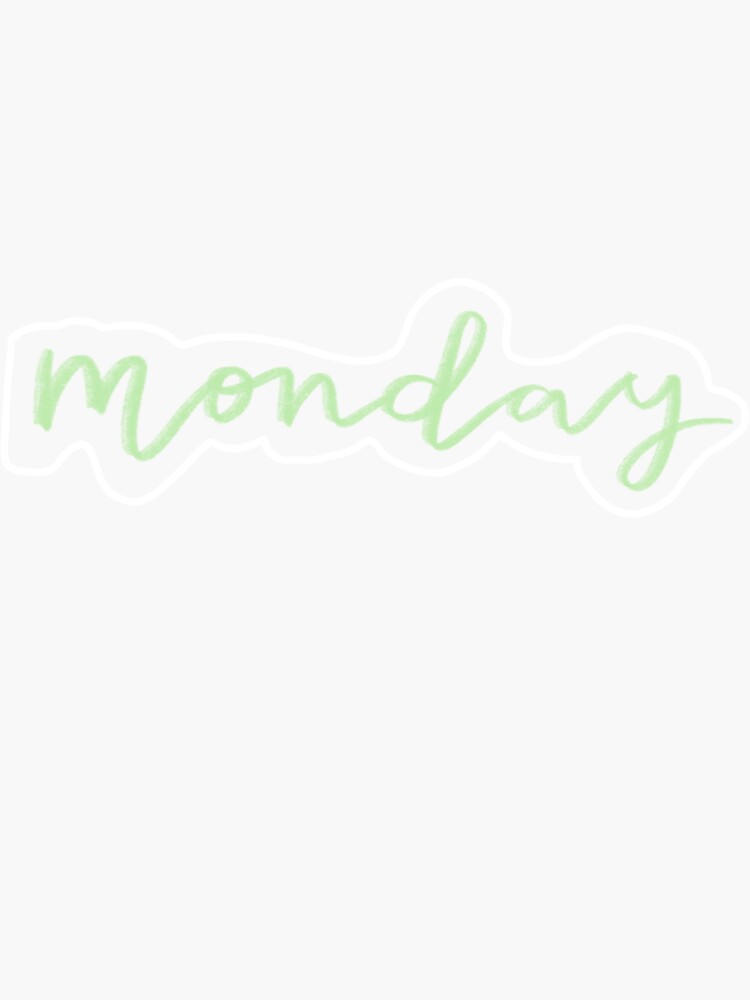 "monday calligraphy cutout" Sticker by designsbycar | Redbubble