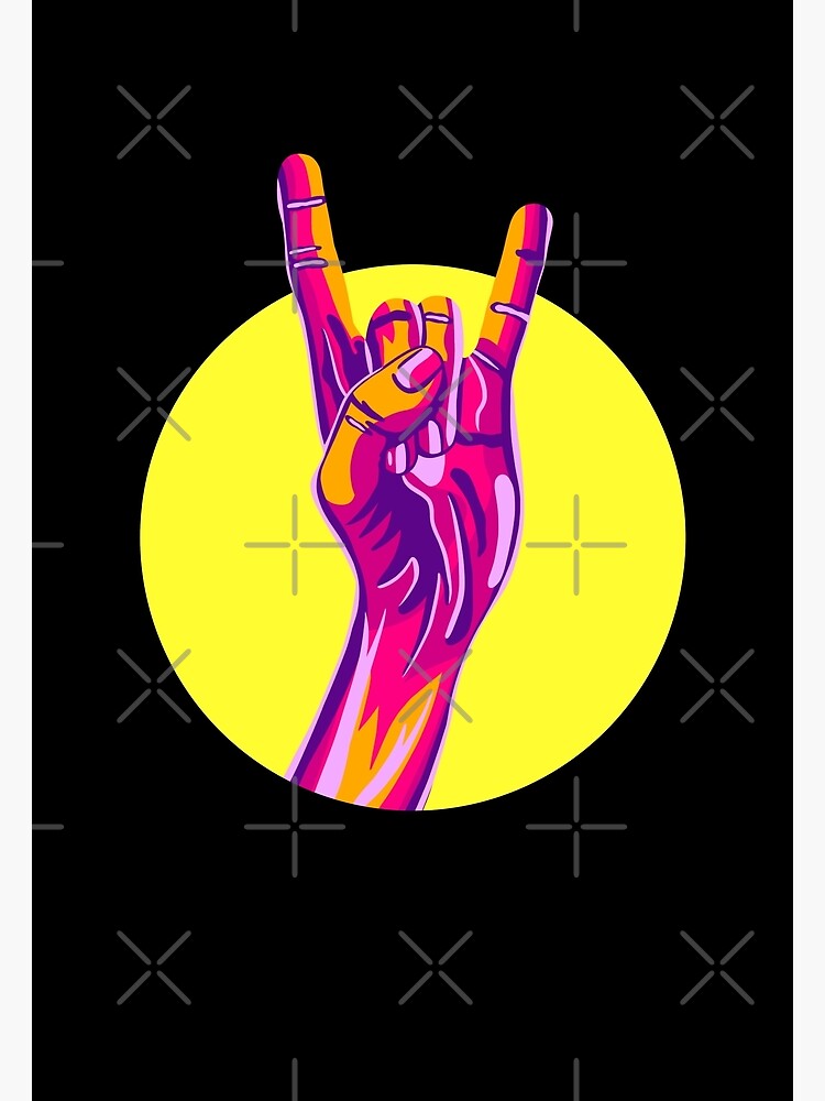 "Neon heavy metal hand symbol" Photographic Print by LaconicShop ...