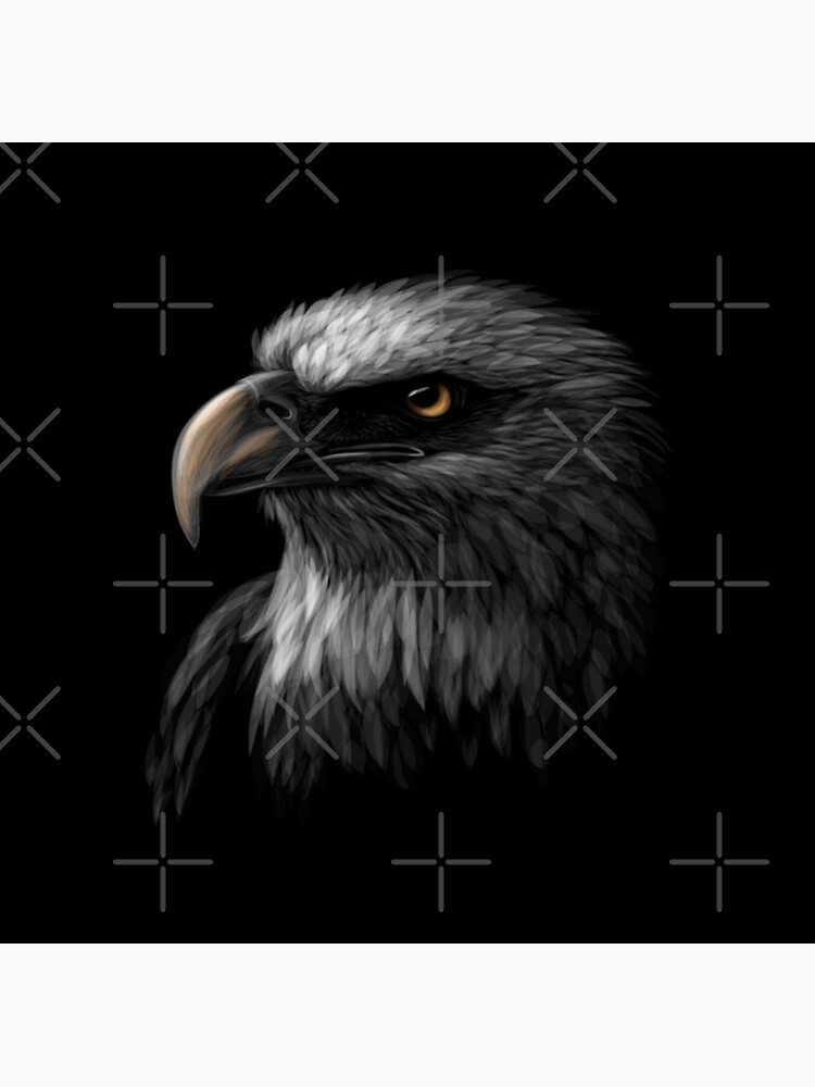 "Dark Intense Black Grey Scale Eagle Head" Sticker by WearWolfDesigns ...