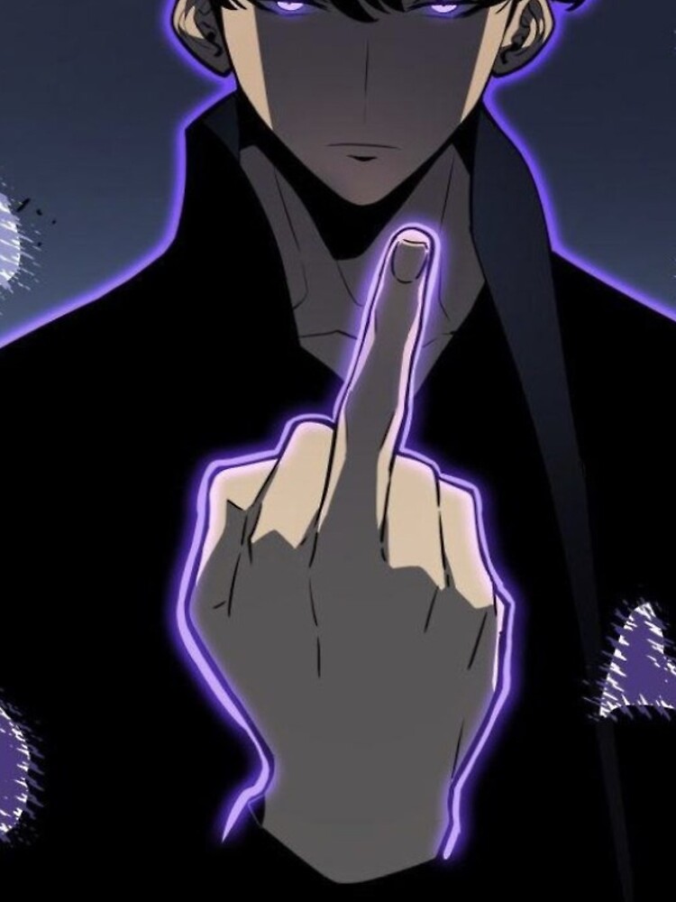 "Solo Leveling Sung Jin Woo Middle Finger" iPhone Case for Sale by ...