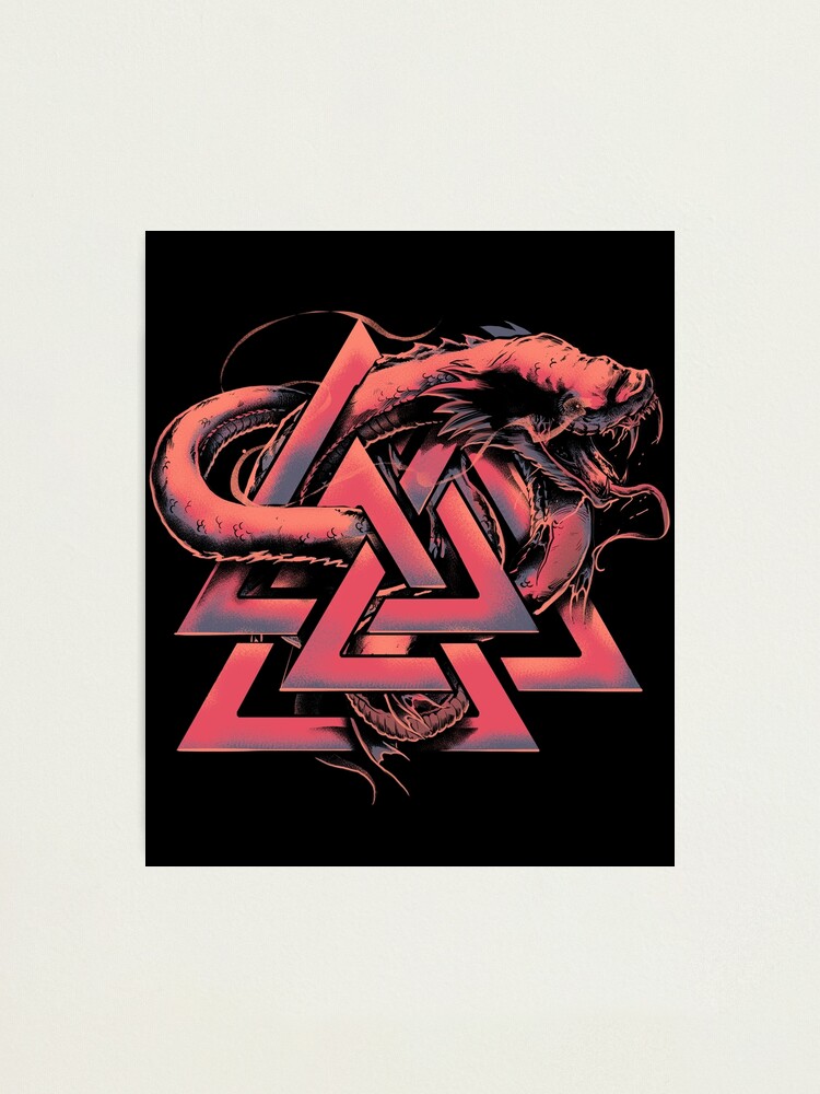 "Viking Valknut Jormungandr Norse Pagan Mythology Snake Serpent Pink ...