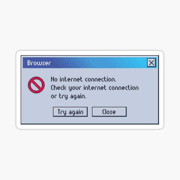 "Retro Browser error message." Sticker for Sale by PixelRoux | Redbubble