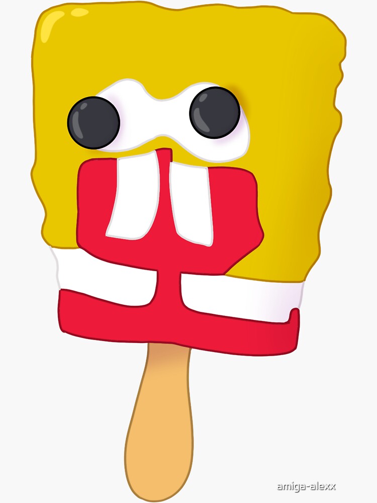"spongebob popsicle" Sticker for Sale by amiga-alexx | Redbubble