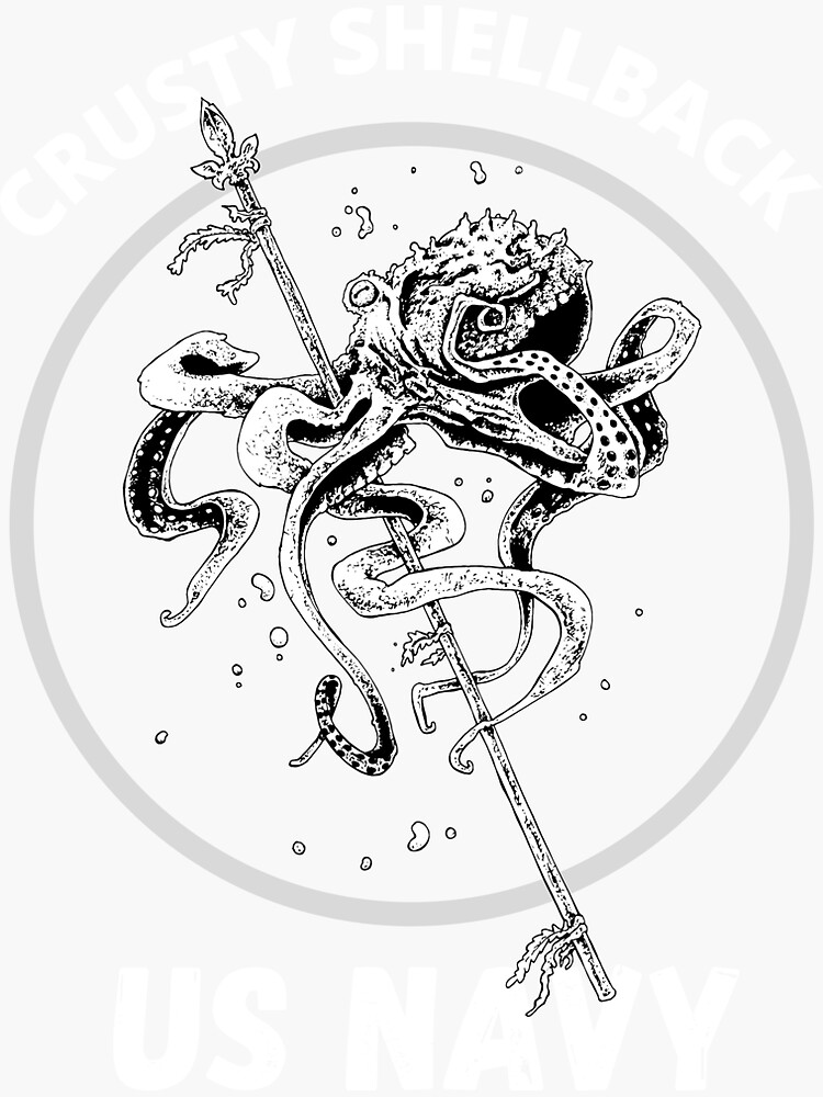 "Copy of United States Navy Kraken Crusty Shellback" Sticker for Sale ...