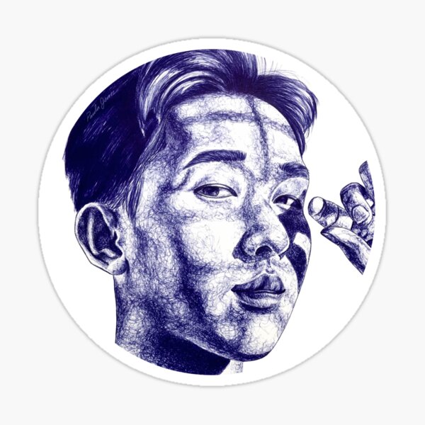 "Blue Ink" Sticker by paulajeanart | Redbubble