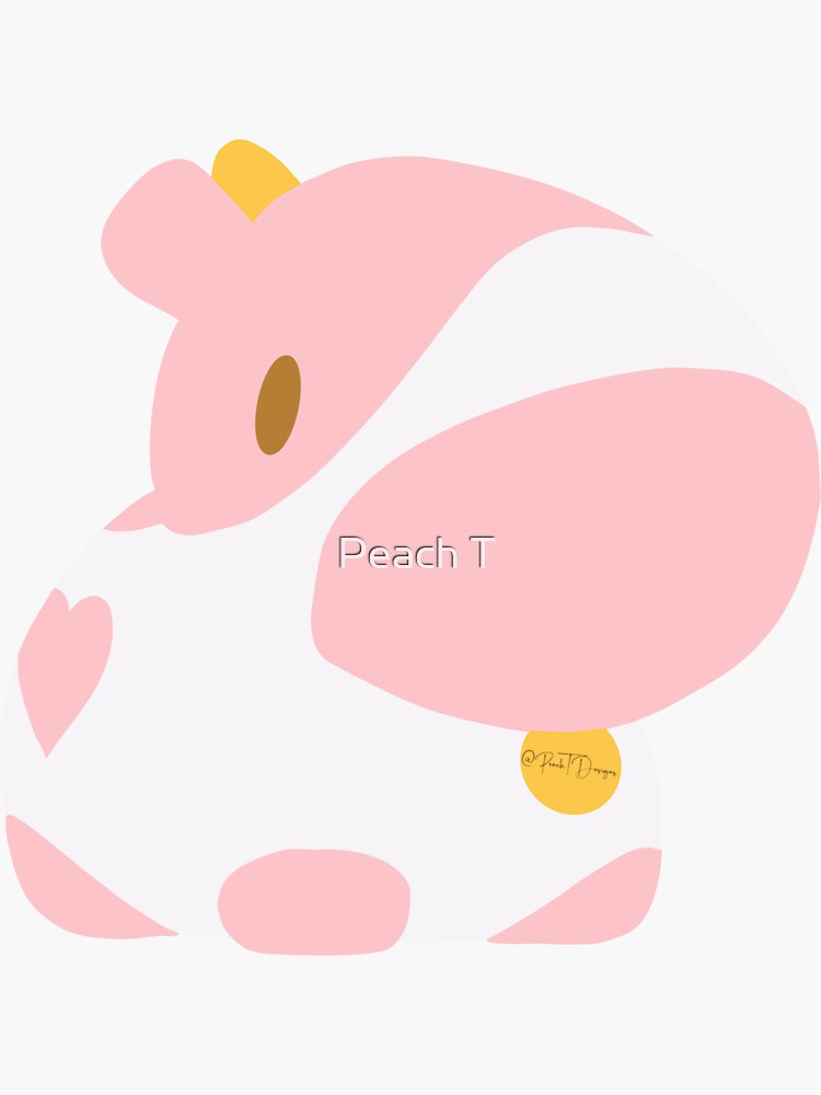 "Chibi strawberry ice cream cow sticker // pink" Sticker for Sale by ...