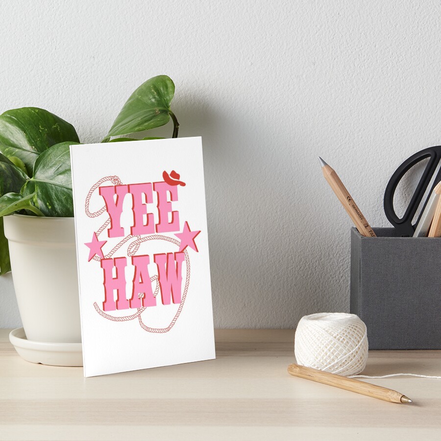 "pink yee haw" Art Board Print by carokeasler | Redbubble