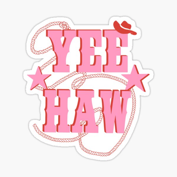 "pink yee haw" Sticker for Sale by carokeasler | Redbubble