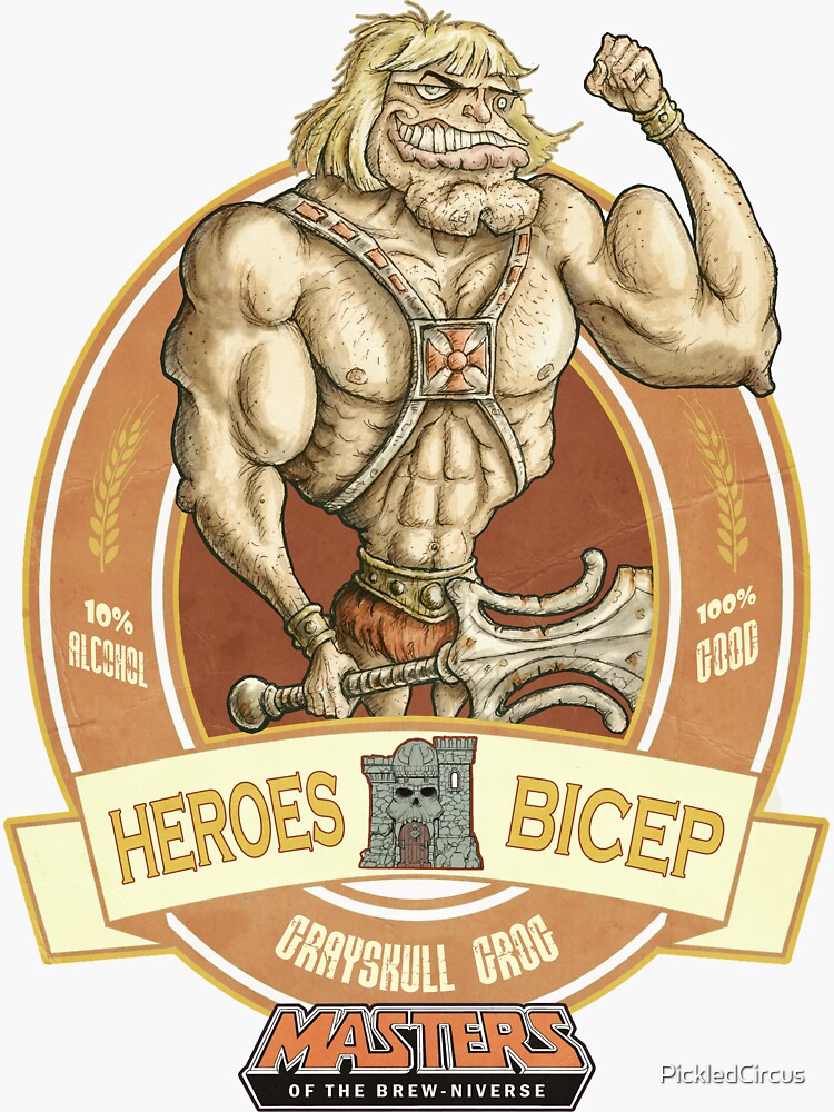 "Grayskull Grog" Sticker by PickledCircus | Redbubble