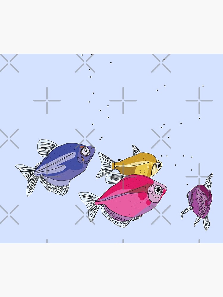 "Neon Tetra Line Art" Art Print by TReich03 | Redbubble