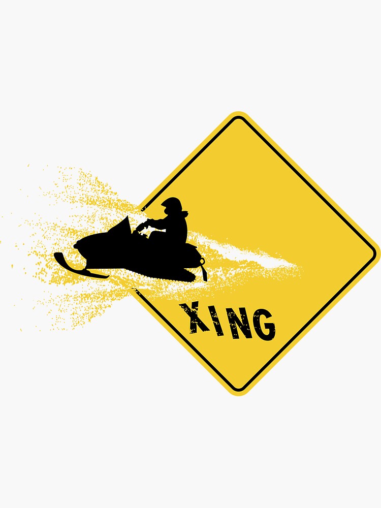 "Snowmobile Crossing Sign" Sticker by twHistory | Redbubble