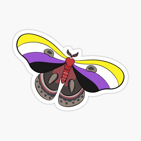 "Non Binary Moth Pride" Sticker for Sale by XerkSeesalI | Redbubble