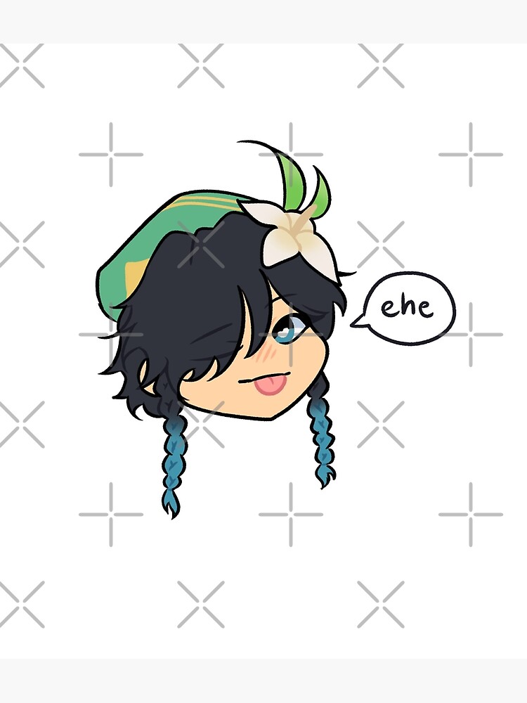 "Venti Genshin Impact ehe chibi sticker" Photographic Print by ...