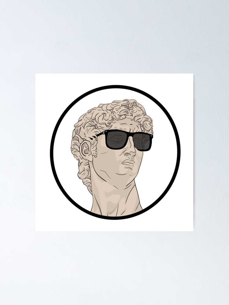 "Cool David by Michelangelo Head with Sunglasses" Poster by pbportfolio ...
