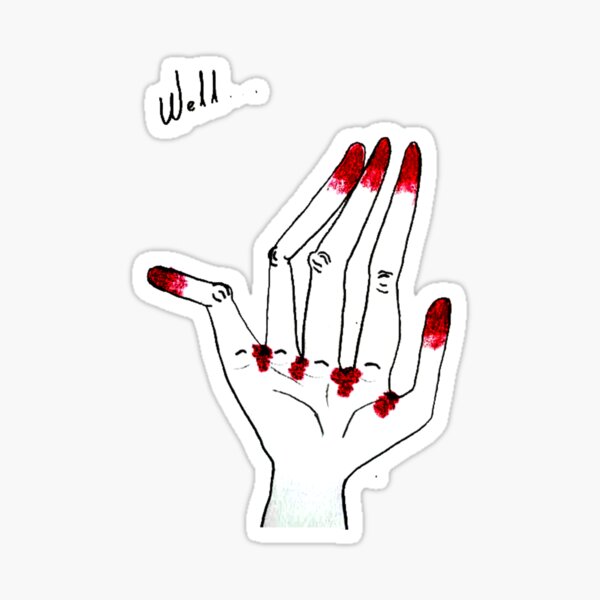 "red handed" Sticker for Sale by bijnaart | Redbubble