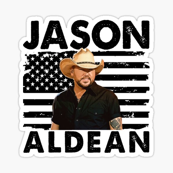 "Retro American Flag Jason Aldean Music Gift" Sticker for Sale by ...
